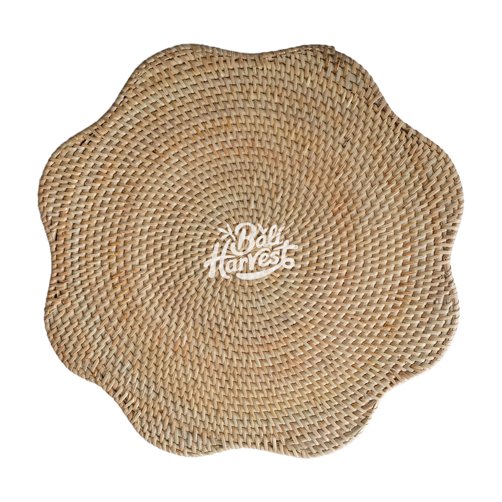 Round Scallop Rattan Placemat (Natural) – Bali Harvest